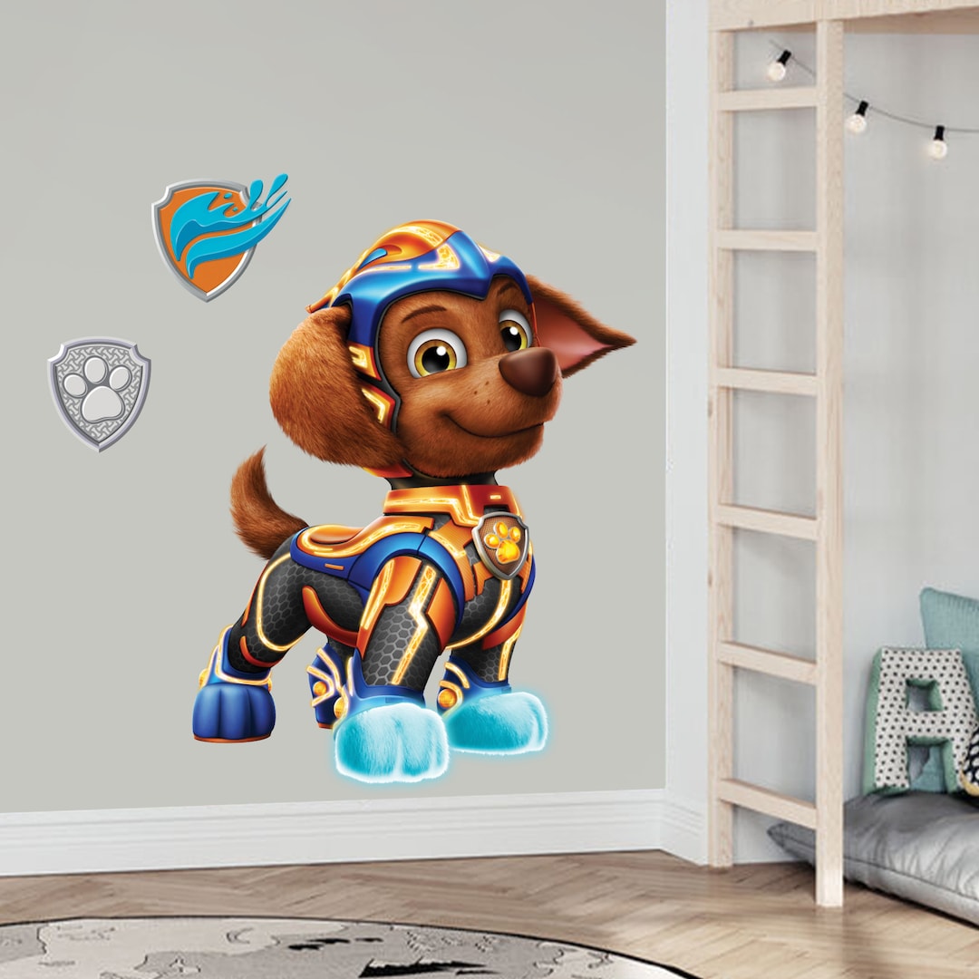 Paw Patrol Wall Sticker - the Mighty Movie Zuma Wall Decal - Etsy