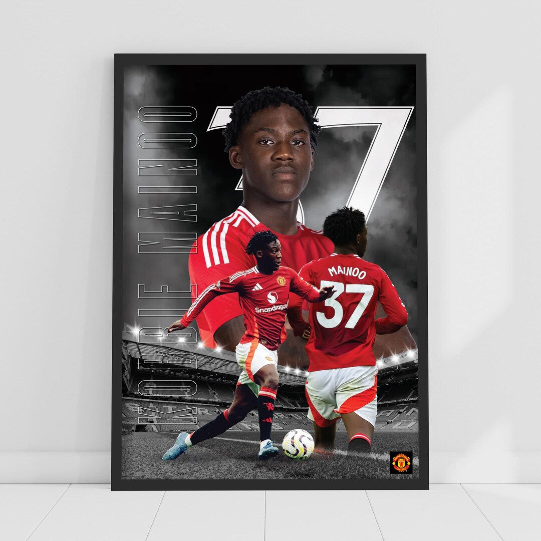 Manchester United FC Print - Mainoo 24/25 Player Core Poster - Etsy