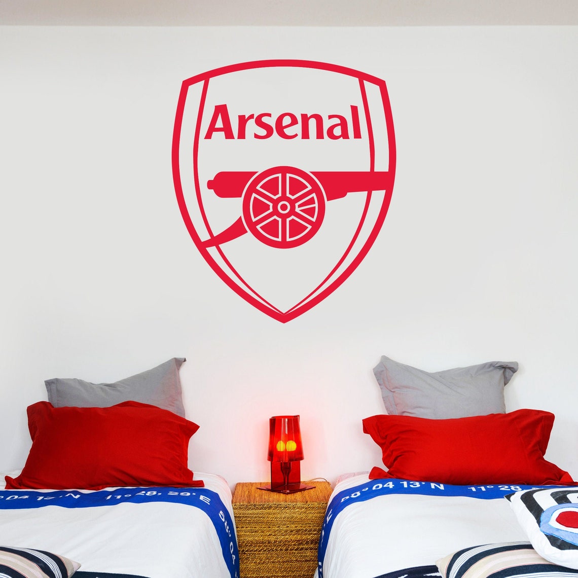 Arsenal FC One Colour Crest Gunners Wall Sticker Set | Etsy
