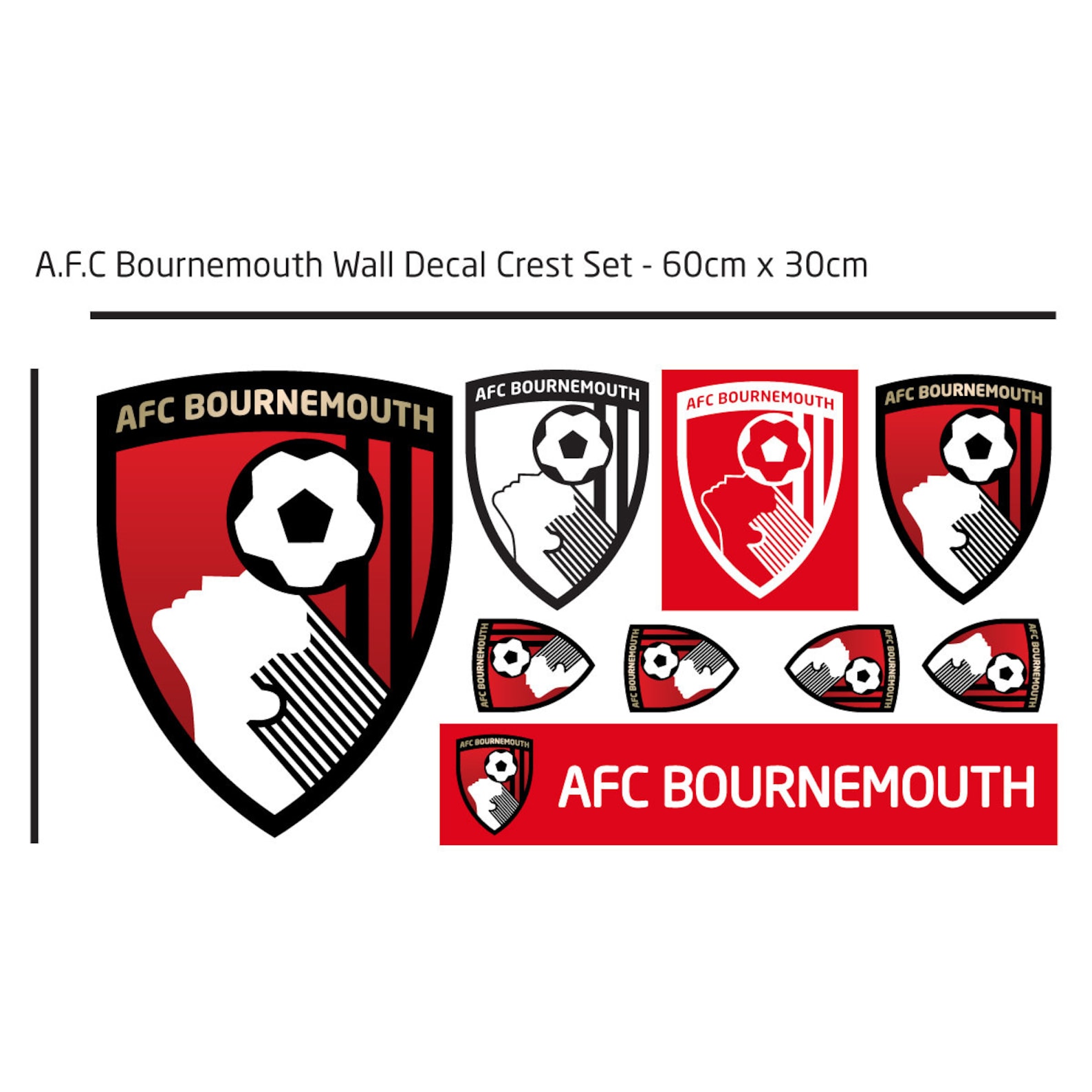 A.F.C Bournemouth Club Badge Wall Mural Cherries Wall - Etsy