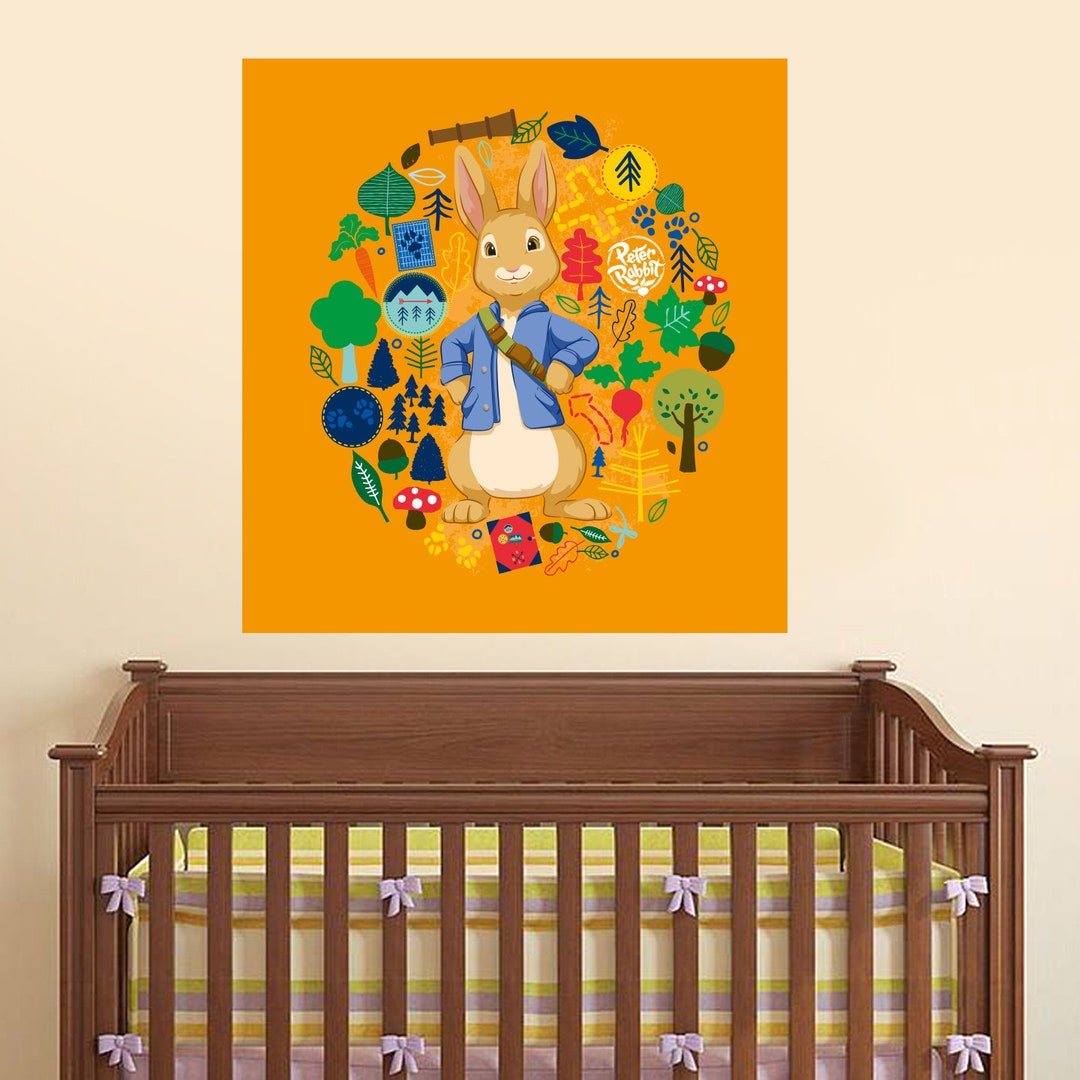 Official Peter Rabbit Adventure Trail Wreath Wall Sticker Mural PRTV08 ...