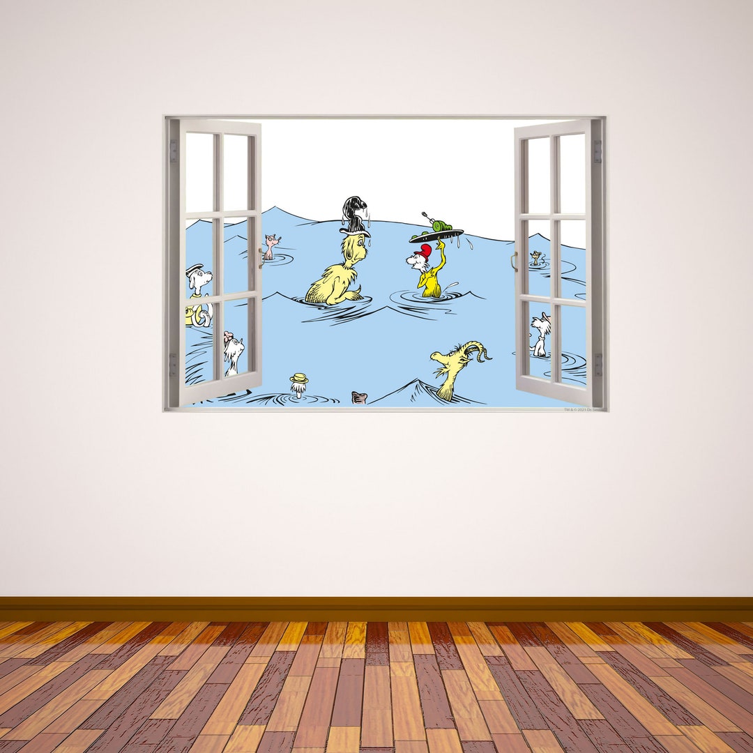 Dr Seuss Green Eggs and Ham Window Wall Sticker - Etsy