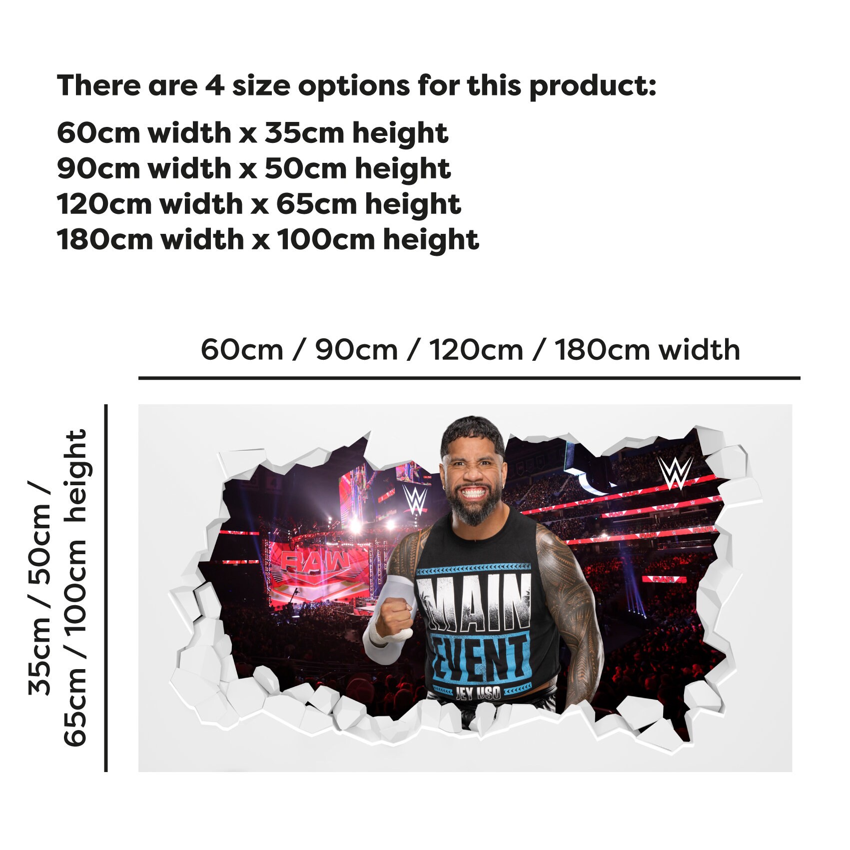 WWE Wall Sticker - Jey Uso Broken Wall - Etsy