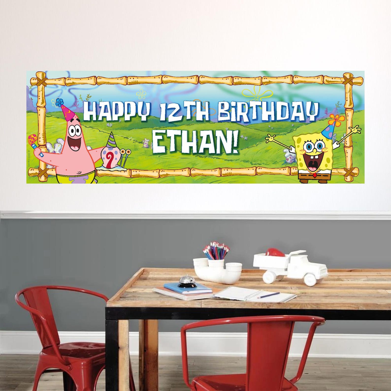 Spongebob Birthday - Spongebob Patrick and Gary Party Hats Personalised ...