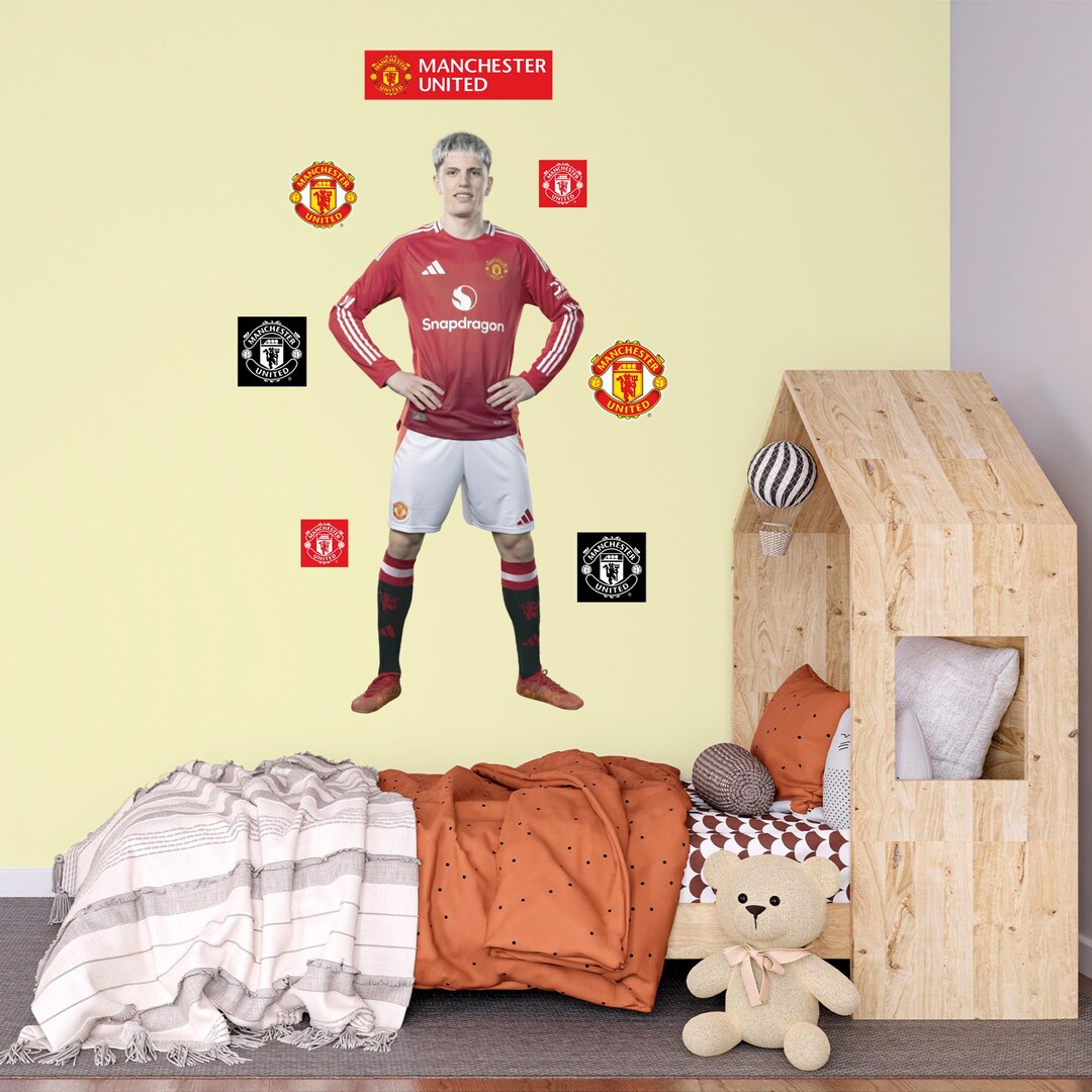 Manchester United FC Wall Sticker - Garnacho 24/25 Player + MUFC Decals ...