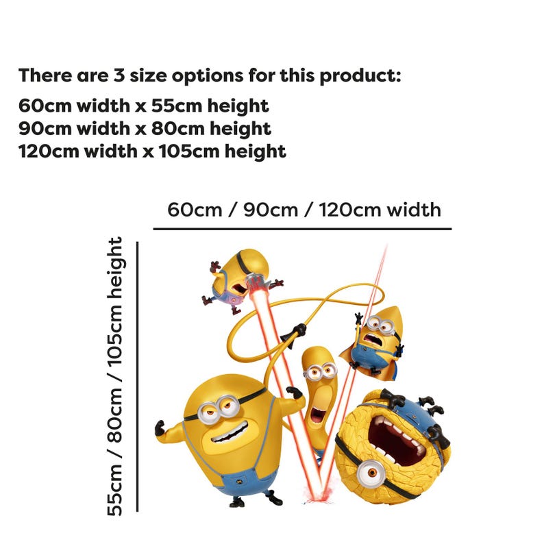 Despicable Me 4 - Mega Minions Group Wall Sticker - Etsy