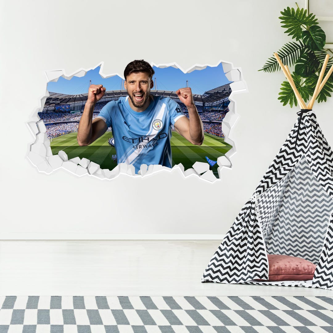 Official Manchester City Wall Sticker - Ruben Dias 25/26 Broken Wall ...