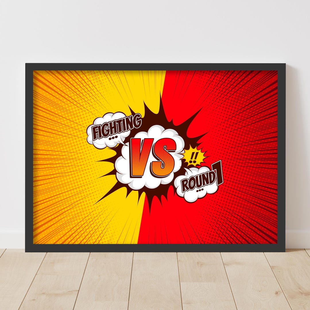 Boxing Print - Fighting Vs Round 1 Poster Wall Art - Etsy
