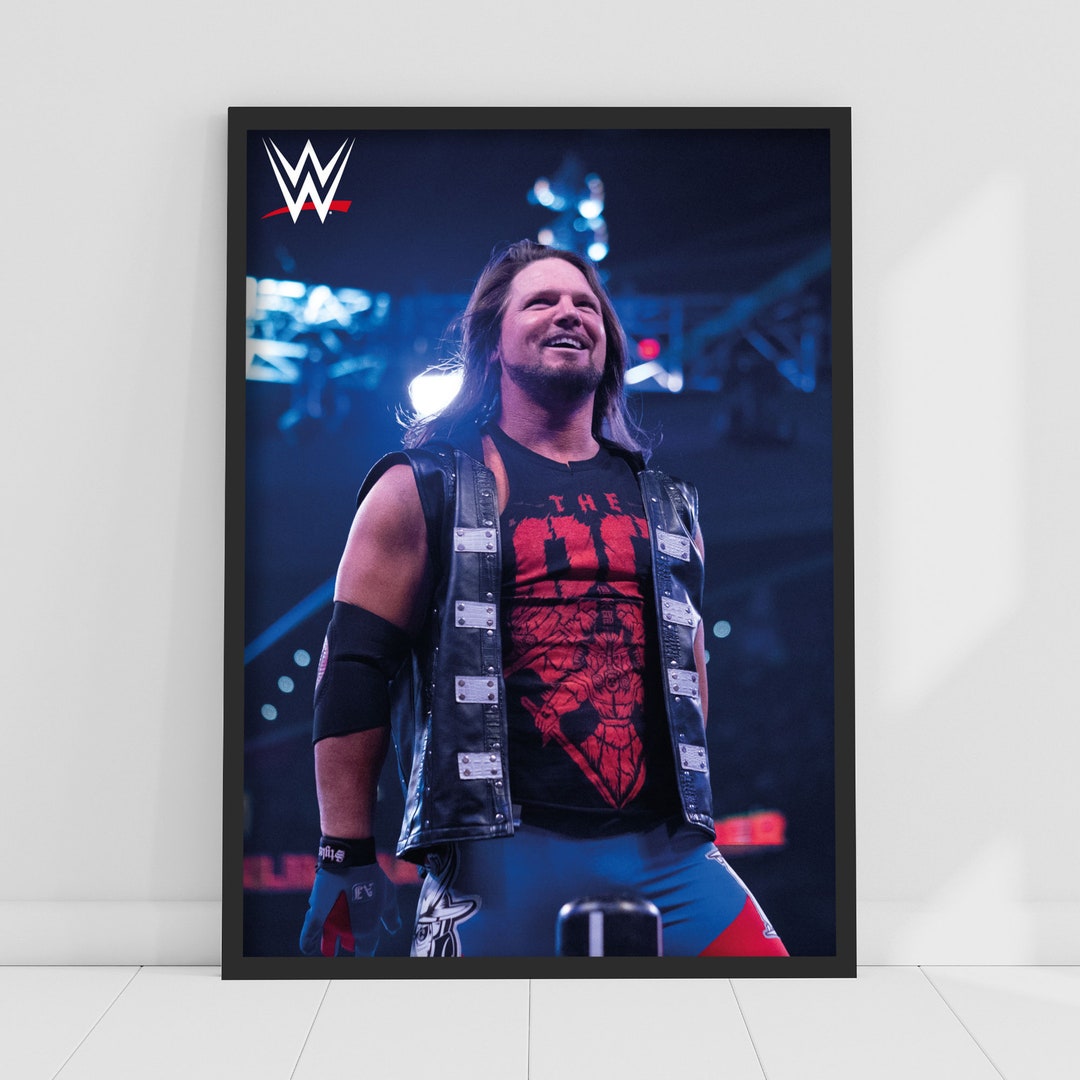WWE Print - AJ Styles in Ring Poster Wrestling Wall Art - Etsy