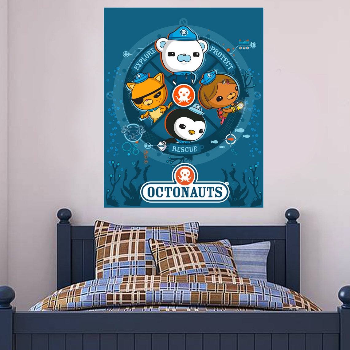 Official Octonauts 4 Characters Wall Sticker Mural - Vinyl Decal OCT010 ...