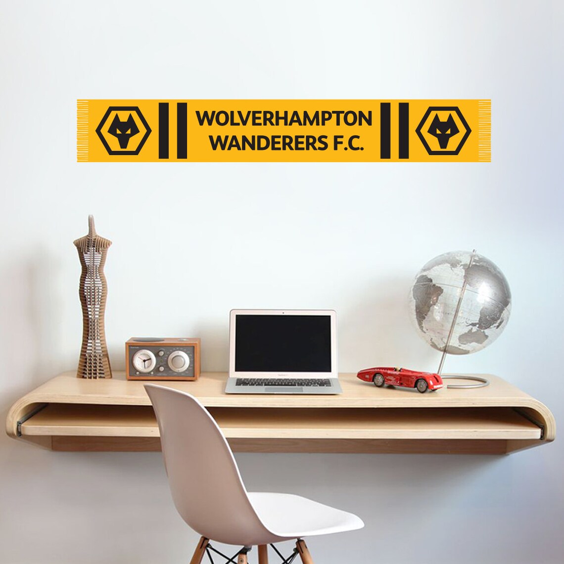 Wolverhampton Wanderers F.C. - Bar Scarf Wall Sticker - Etsy UK