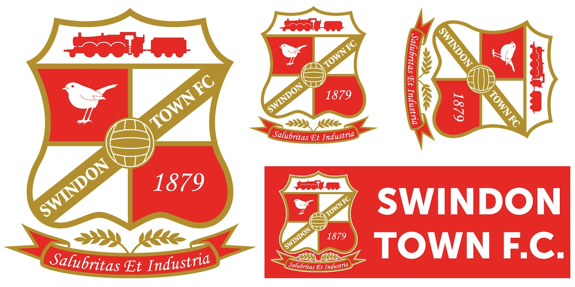 Swindon Town FC Crest Wall Sticker Bonus Wall Sticker Set - Etsy