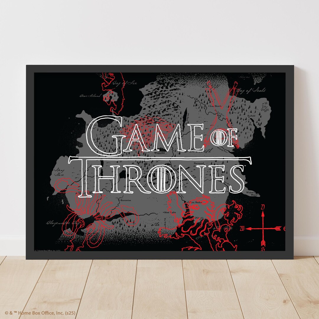 Game of Thrones™ Print – Map Landscape Poster Wall Art - Etsy