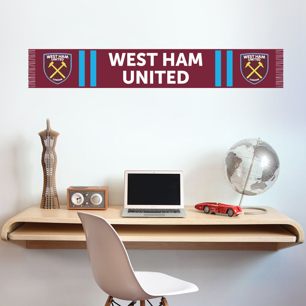 West Ham United Football Club - Hammers Scarf Wall Sticker - Etsy UK