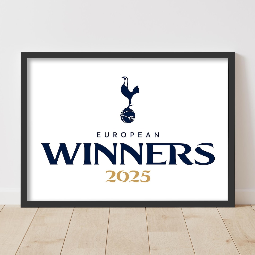 Tottenham Hotspur Football Club Print - European Winners 2025 White ...