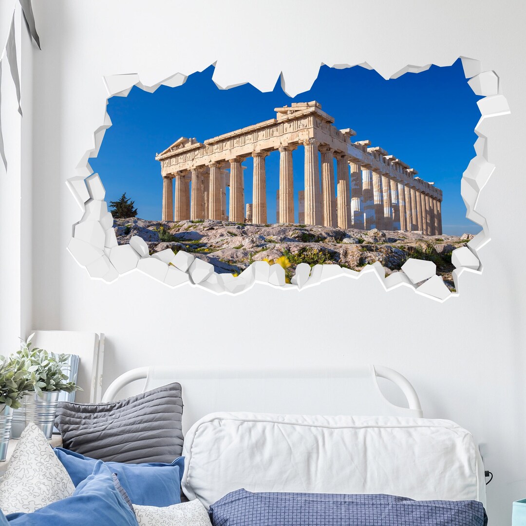 Greece Wall Sticker - Greek Parthenon Broken Wall Decal Home Decor Art ...