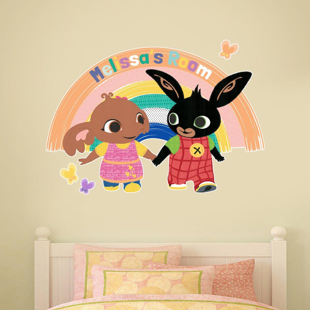 Bing Wall Sticker - Bing and Sula Rainbow Personalised Name - Etsy