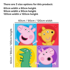 Peppa Pig Wall Sticker - Peppa Colourful Squares Wall Decal Kids Art - Etsy