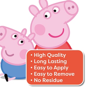 Peppa Pig Wall Sticker - Peppa and George Sitting Down Wall Decal Kids ...