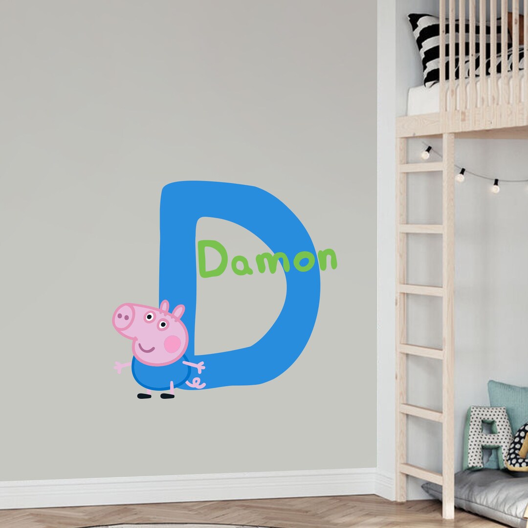 Peppa Pig Wall Sticker - Peppa Pig George Letter and Name Wall Decal ...