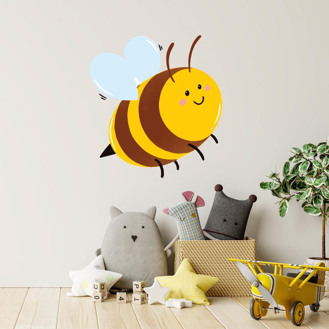 Bee Wall Sticker - Bumblebee Decal Wall Art - Etsy