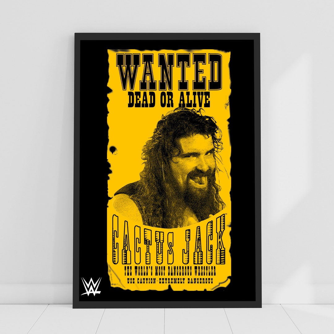 WWE Print - Cactus Jack Wanted Poster Wrestling Wall Art - Etsy
