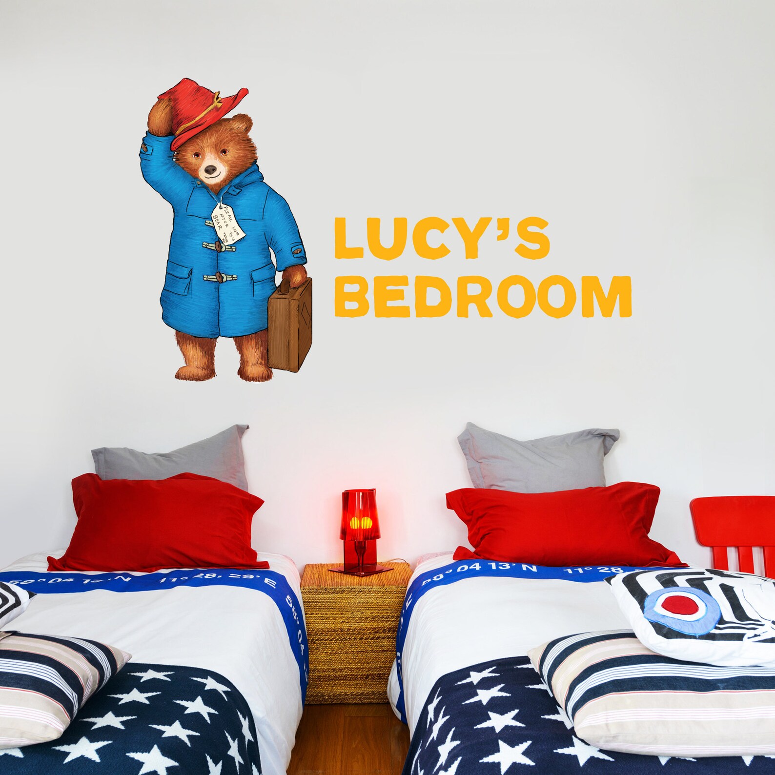 Paddington Bear Personalised Name Wall Sticker Yellow - Etsy