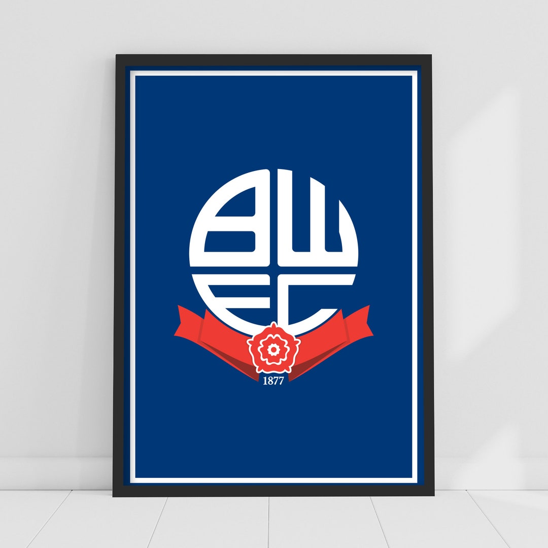 Bolton Wanderers Football Club Official Crest Print Blue Poster - Etsy