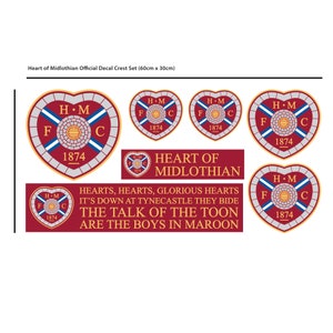 Hearts Football Club - Hearts Crest + Wall Sticker Set - Etsy UK