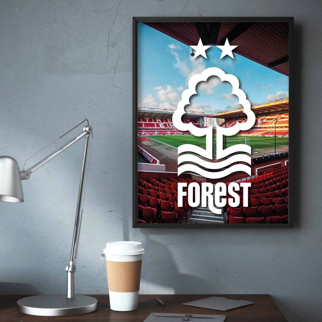 Nottingham Forest FC Print - White Crest Stadium Background - Etsy