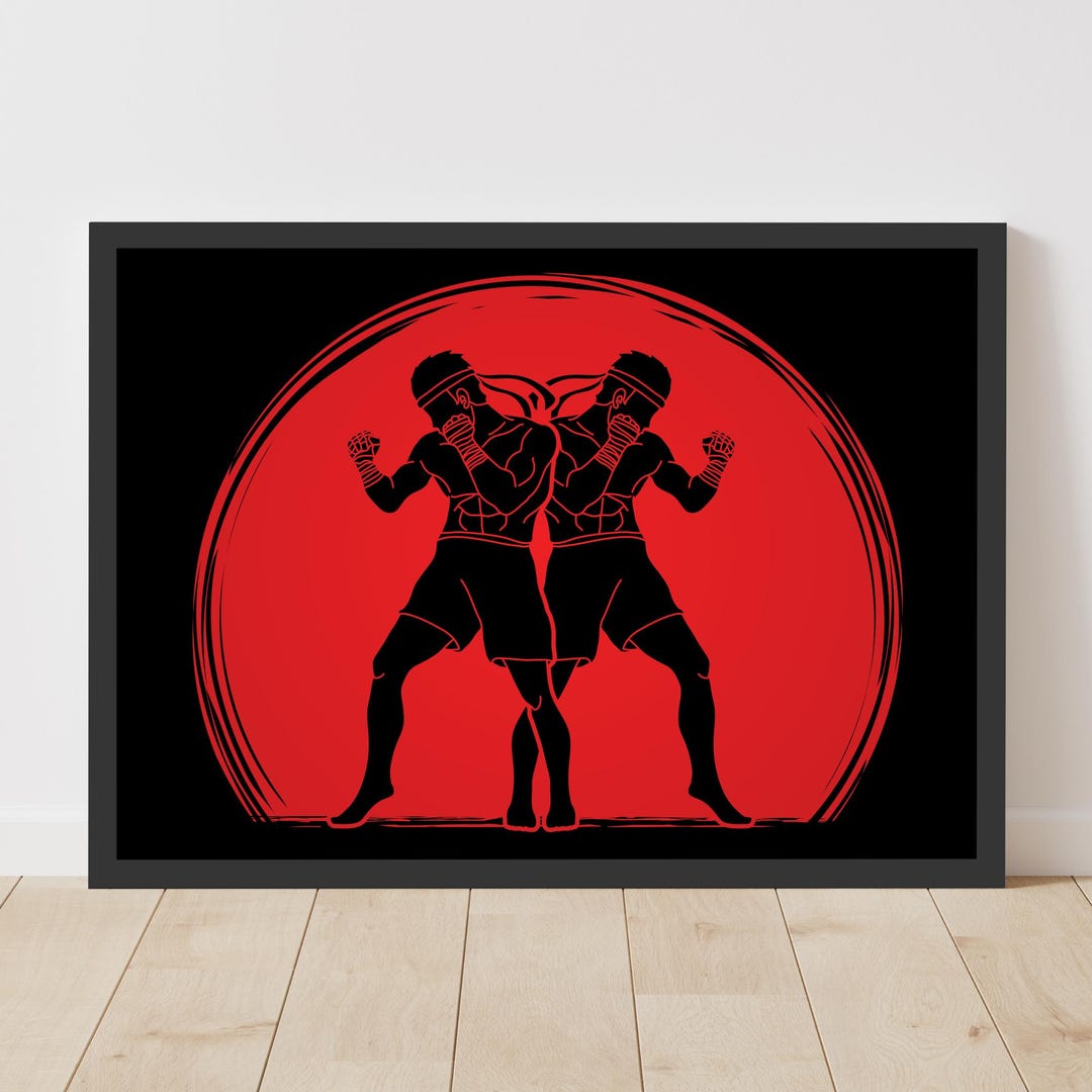 Boxing Print - Back to Back Poster Wall Art - Etsy
