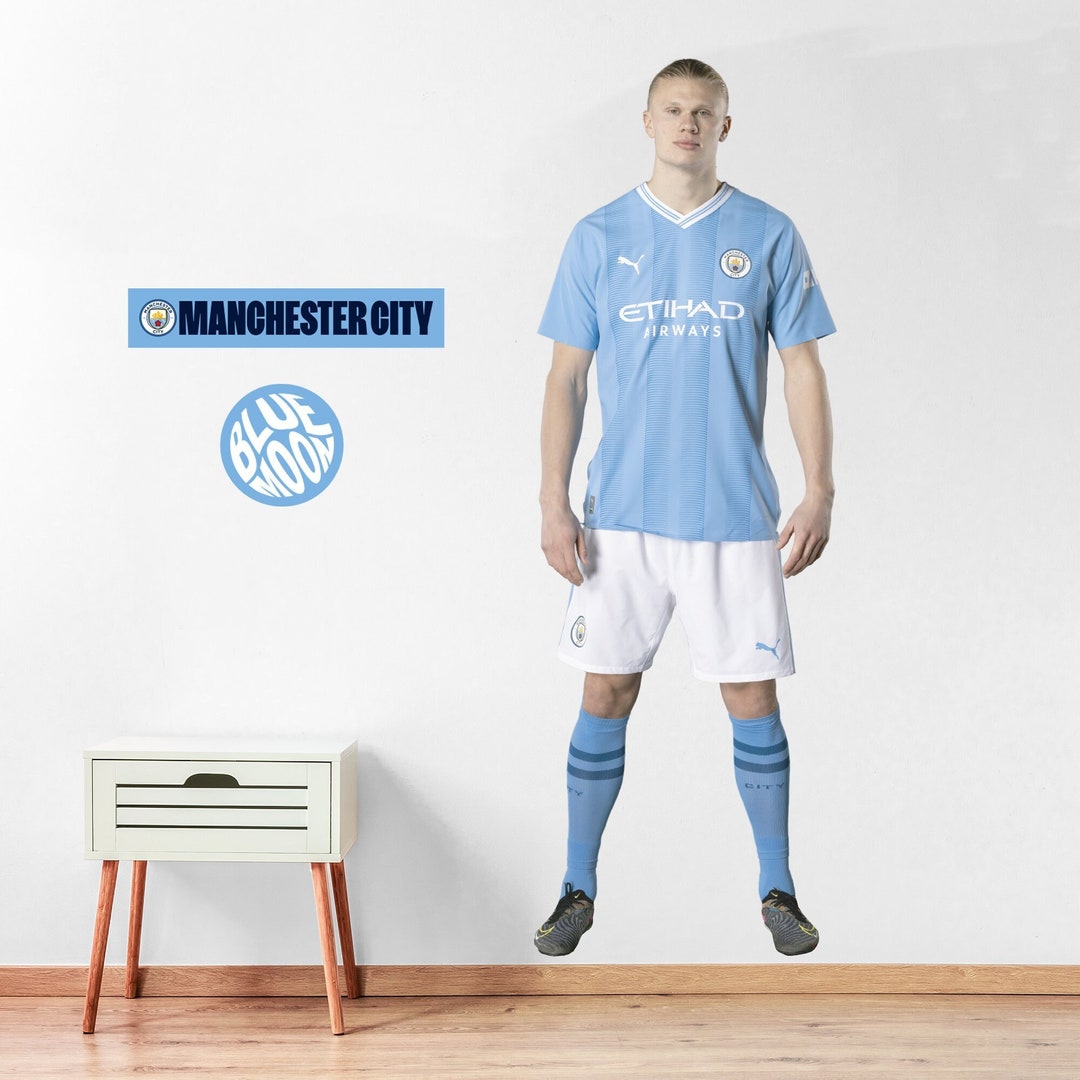 Official Manchester City Wall Sticker Erling Haaland 23/24 Player Wall ...