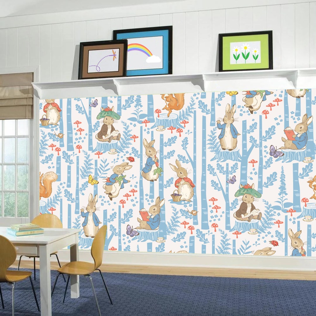 Peter Rabbit Full Wall Mural - Woodland Walk Wall Art - Etsy