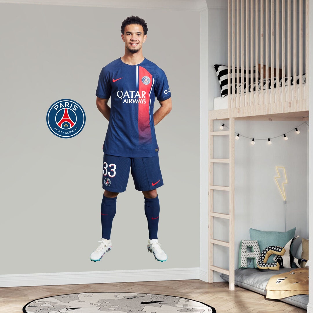Paris Saint-germain Wall Sticker Zaïre Emery 23-24 Player Wall Decal ...