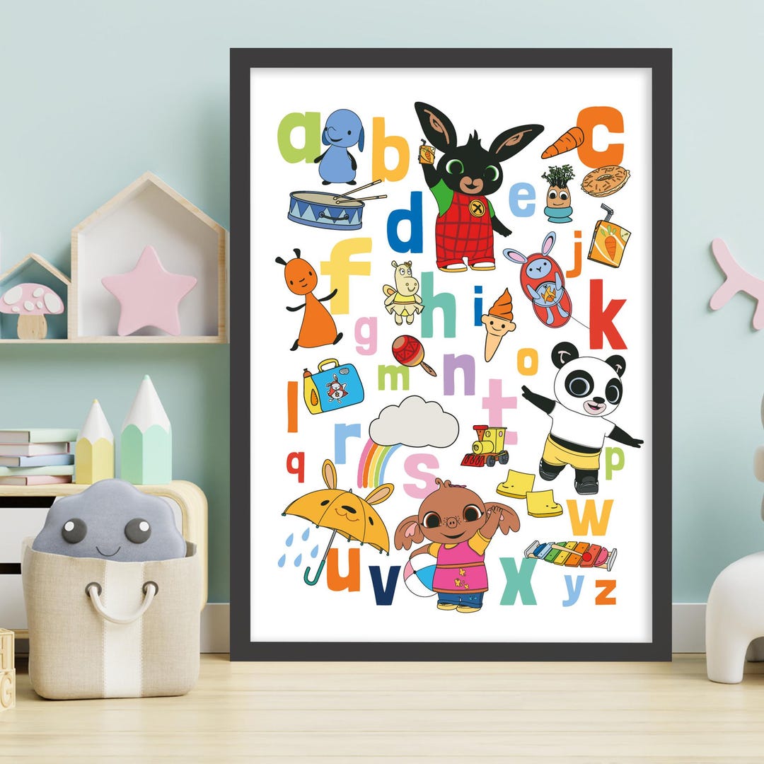 Bing Print - Bing and Friends Alphabet Wall Art - Etsy