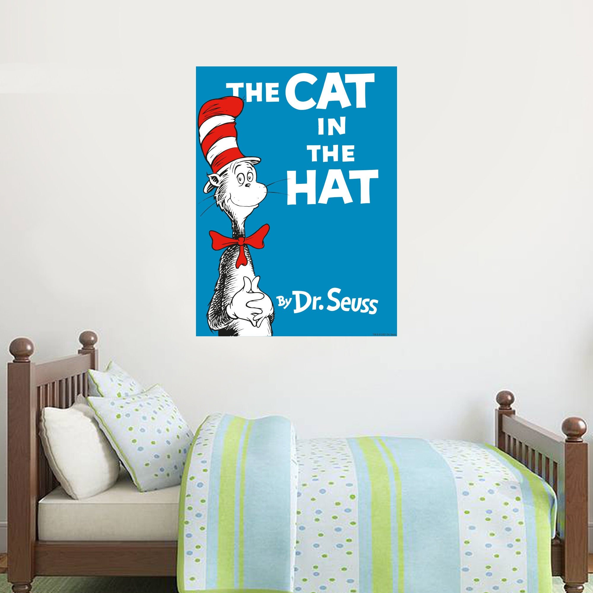 Dr Seuss the Cat in the Hat Cover Wall Sticker - Etsy