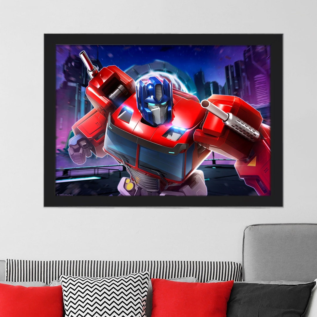 Transformers Print - Transformers Optimus Prime Night Time City Wall ...