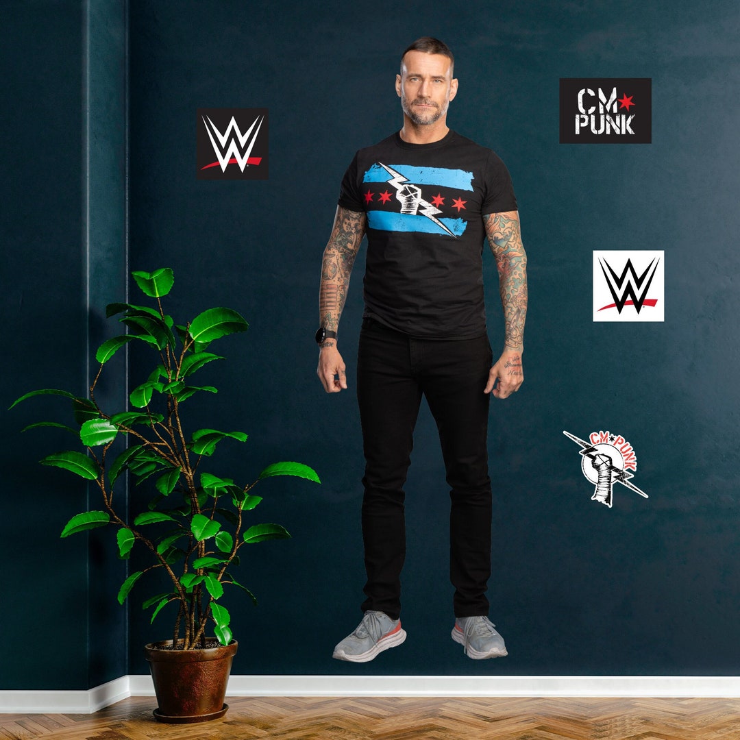 WWE CM Punk Wrestler Decal Bonus Wall Sticker Set - Etsy
