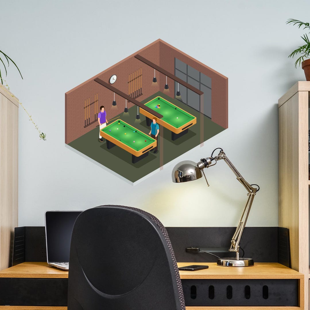 Snooker Wall Sticker - Snooker Room Decal Wall Art - Etsy