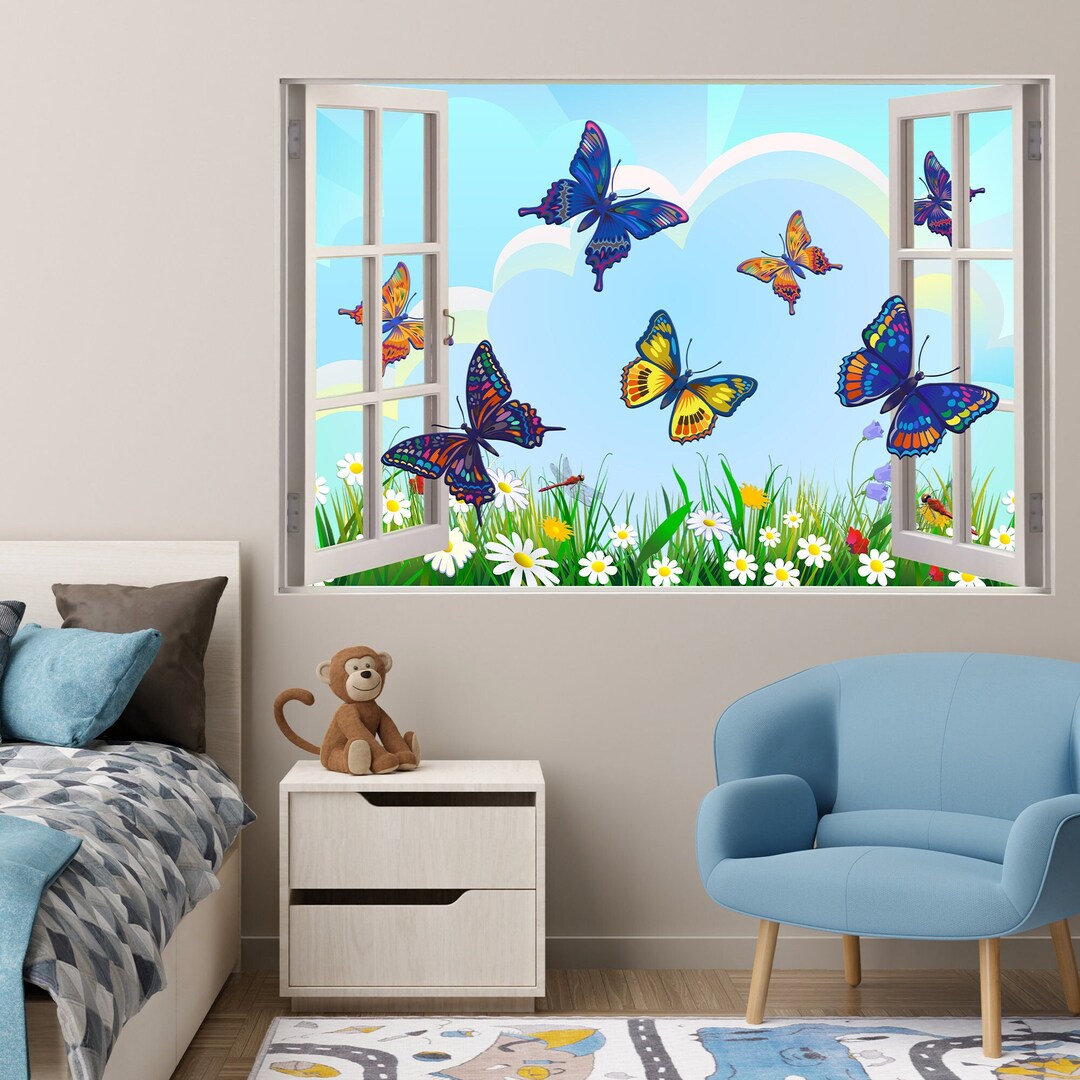 Butterfly Wall Sticker - Open Window Decal Art - Etsy