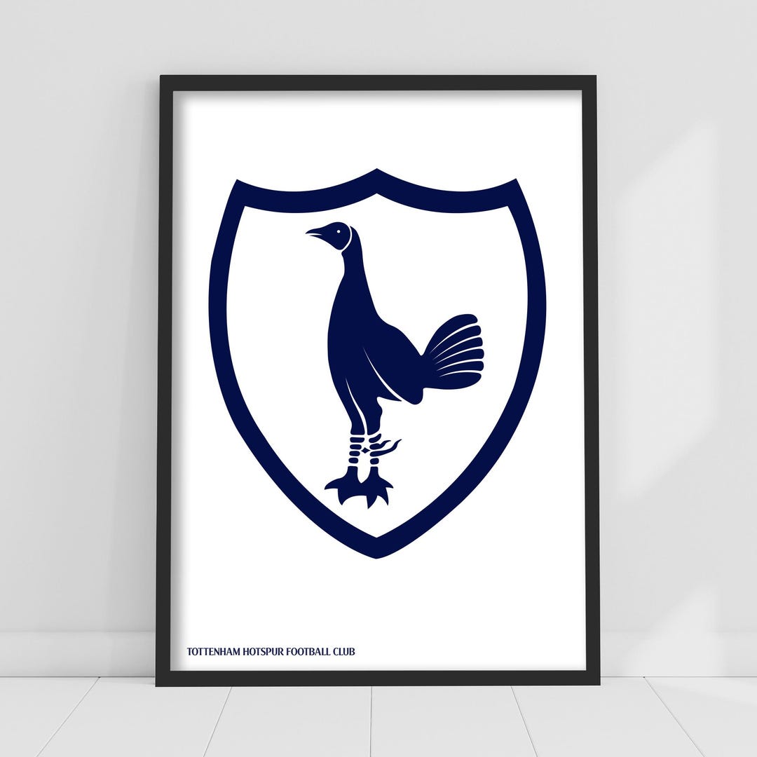 Tottenham Hotspur Print - Retro Shield Crest Poster Wall Art - Etsy