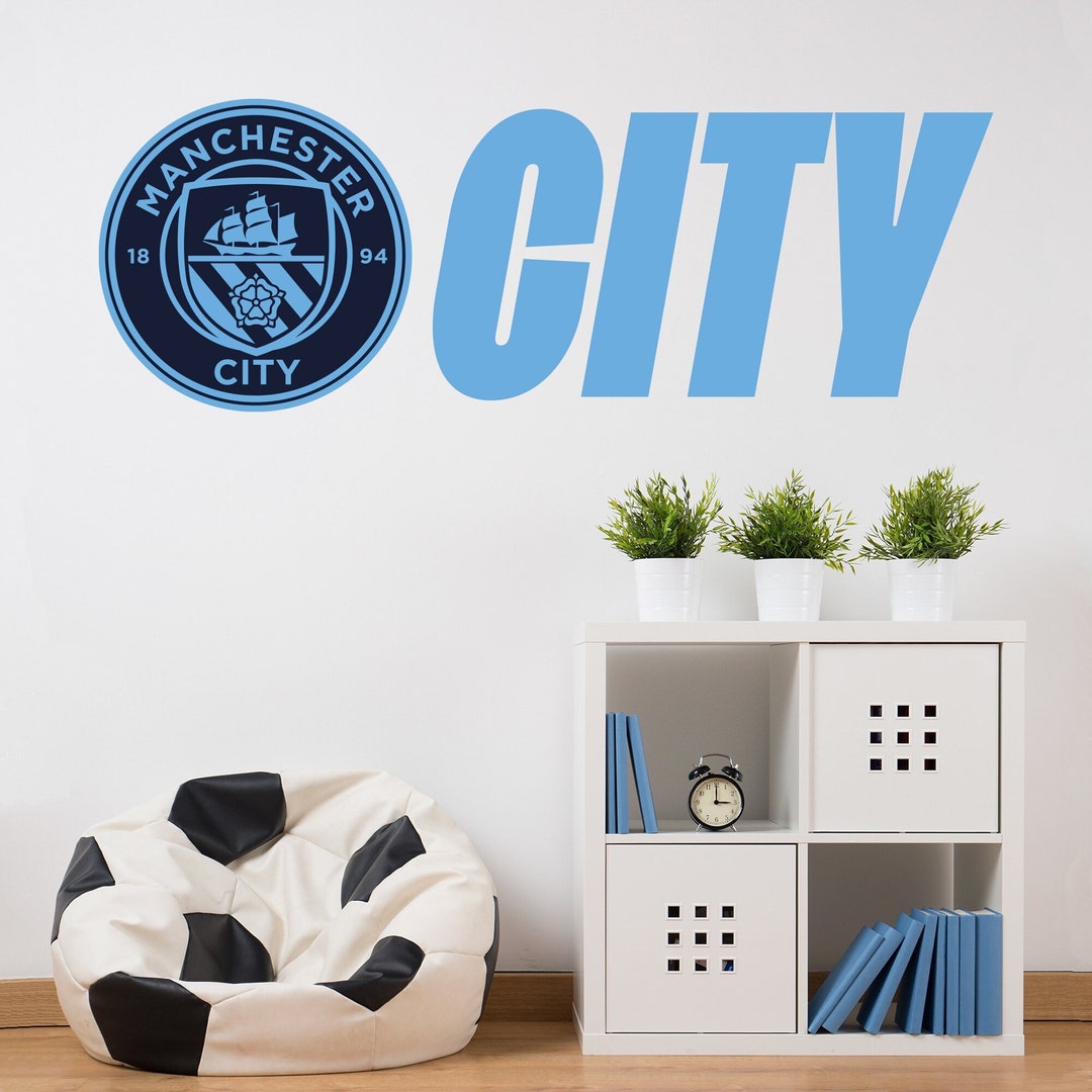 Manchester City Football Club - Crest & CITY Wall Sticker - Etsy