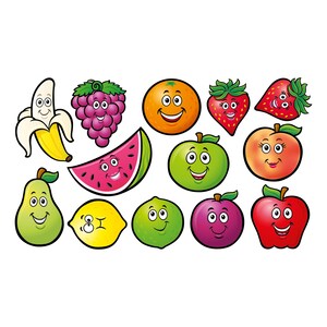 Kitchen Wall Sticker - Smiley Face Fruit Set Wall Decal Art - Etsy