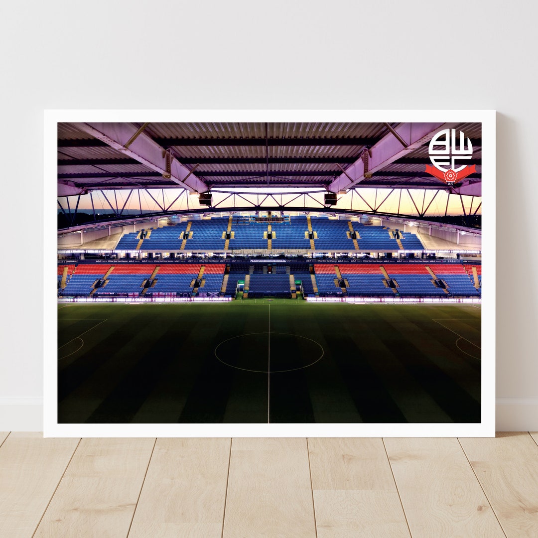 Bolton Wanderers Football Club Stadium at Dusk Official Print Poster - Etsy