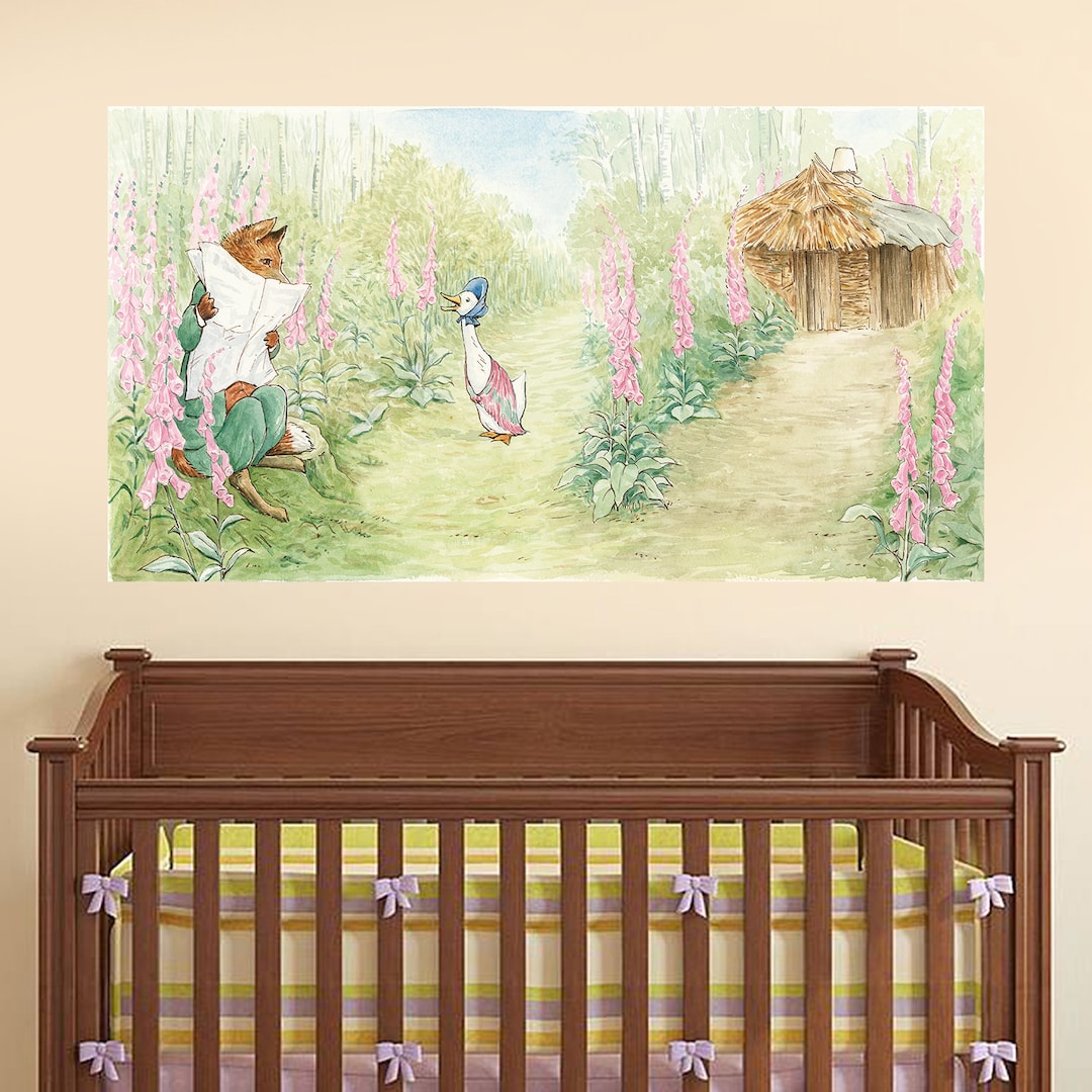 Official Peter Rabbit Mr Tod and Jemima Puddle Duck Wall Sticker Mural ...