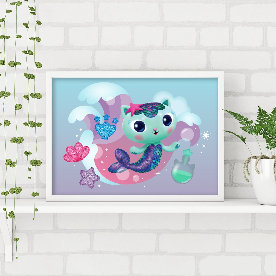 Gabby's Dollhouse Print - Mercat Waves Poster Kids Wall Art - Etsy
