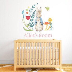 Official Peter Rabbit Personalised Wall Sticker Mural PB003 - Etsy UK