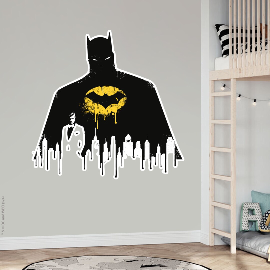 Batman™ Wall Sticker - Dripping Graffiti Silhouette Wall Decal DC ...