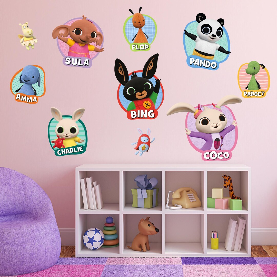 Bing Wall Sticker - Characters Colour Shapes Wall Decals - Etsy