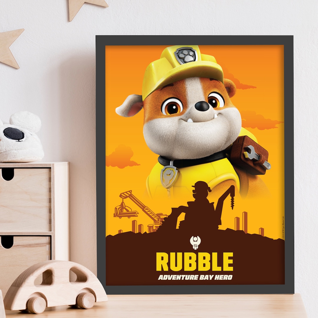 Paw Patrol Print - Rubble Adventure Bay Hero Poster Wall Art - Etsy